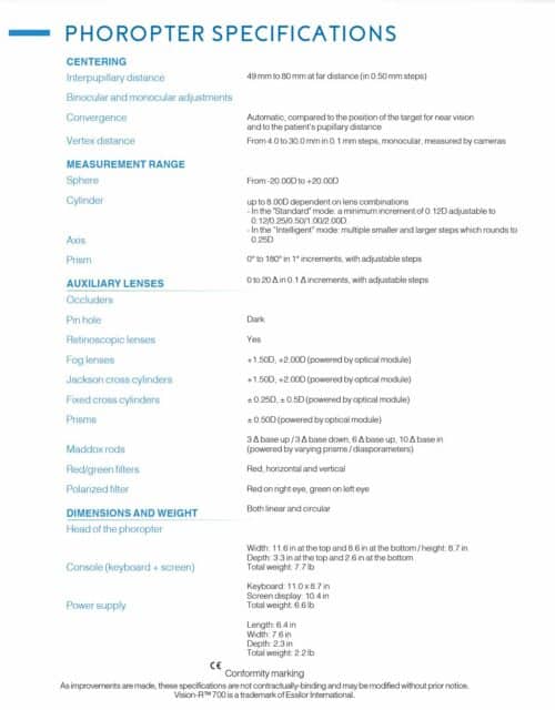 Vision-R 700 Refraction System - Essilor Instruments USA