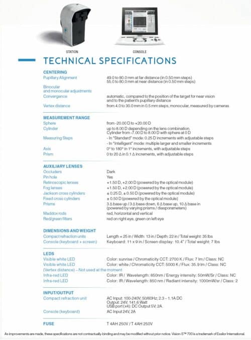Vision-S 700 Immersive Refraction Station - Essilor Instruments USA