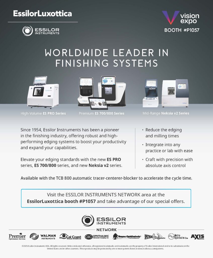2025 Vision Expo East New Finishing Systems - Essilor Instruments USA